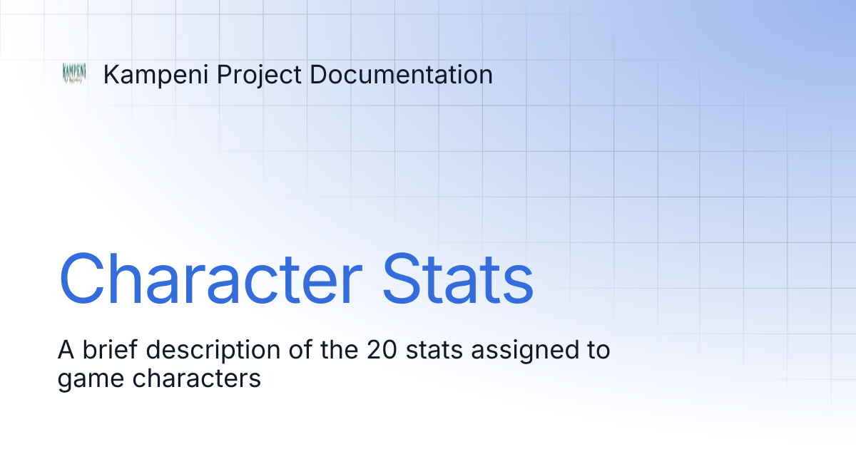 Character Stats | Kampeni Project Documentation